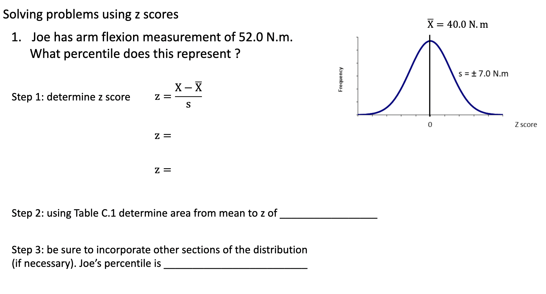 Solved Solving problems using z scores 1. Joe has arm | Chegg.com