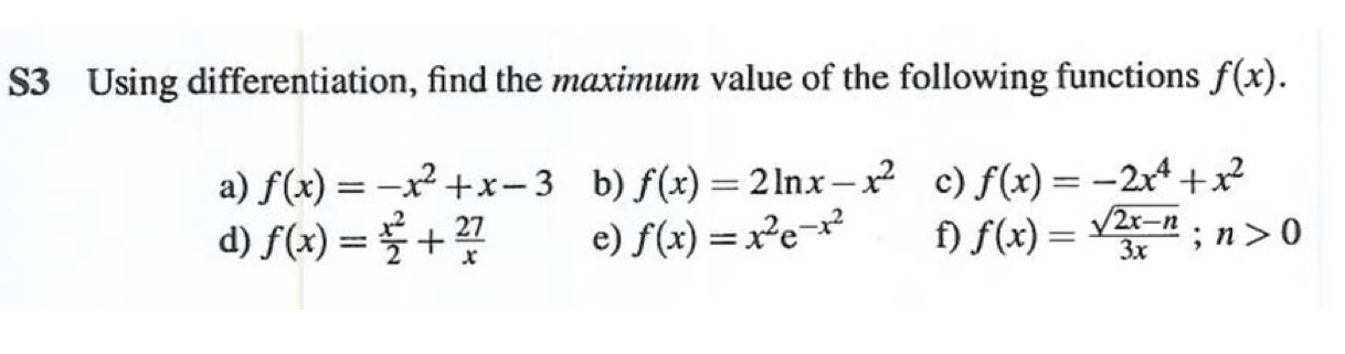 Solved 33 Using differentiation, find the maximum value of | Chegg.com