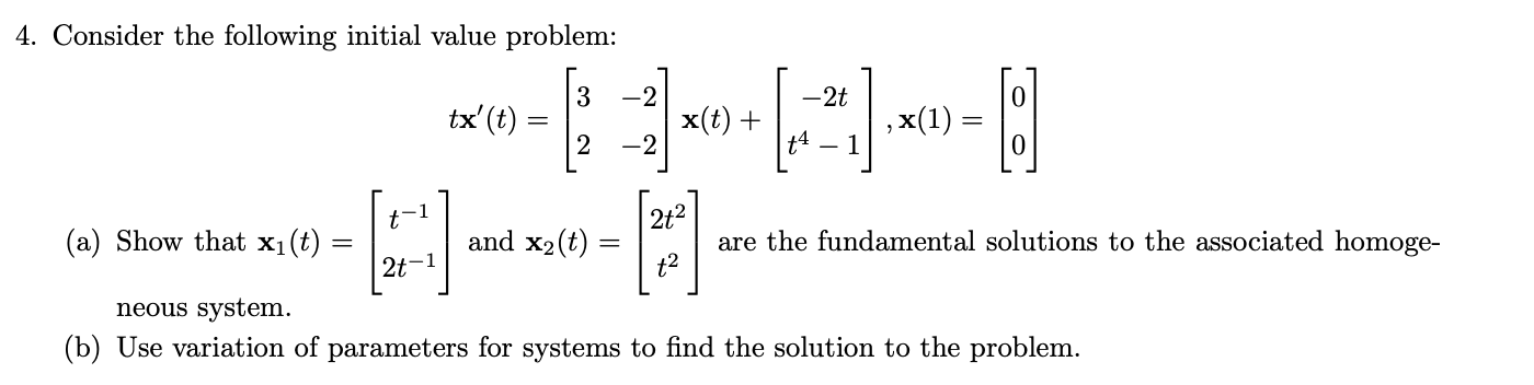 Solved 4. Consider the following initial value problem: | Chegg.com