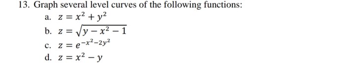 Solved 13. Graph several level curves of the following | Chegg.com