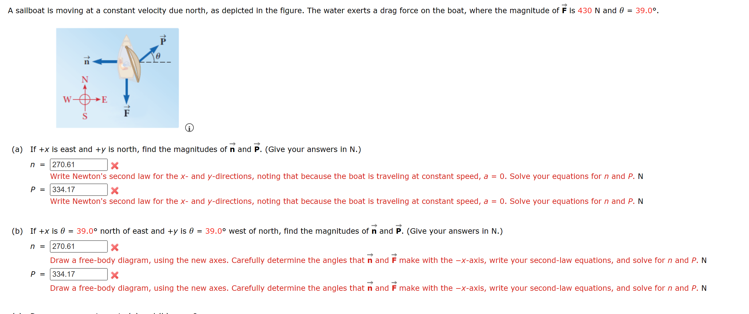 Solved (a) If +x is east and +y is north, find the | Chegg.com