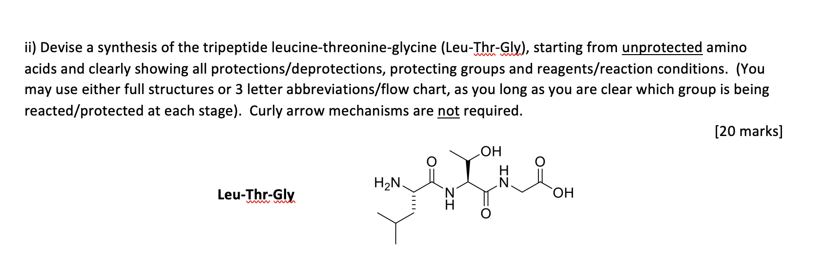 Solved ii) Devise a synthesis of the tripeptide | Chegg.com
