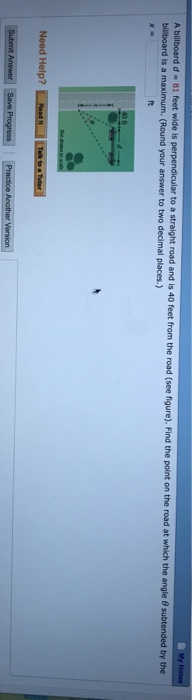 Solved 81 feet wide is perpendicular t is a maximum. (Round | Chegg.com