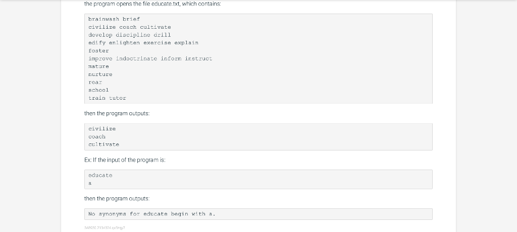 Solved 12.13 LAB: Thesaurus Given a set of text files | Chegg.com