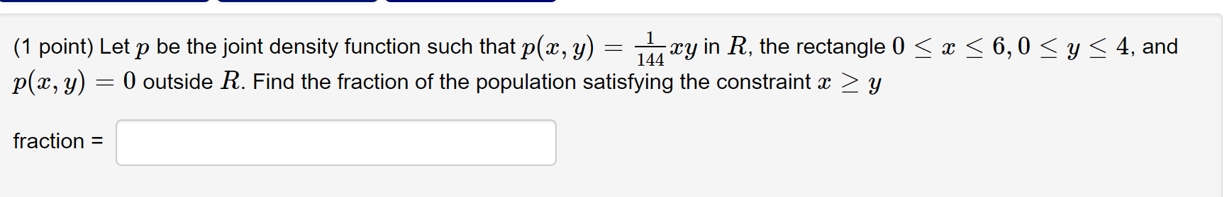 Solved Let p be the joint density function such that | Chegg.com