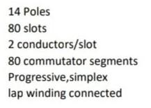 Solved 14 Poles 80 slots 2 conductors/slot 80 commutator | Chegg.com