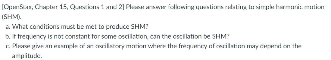 Solved [OpenStax, Chapter 15, Questions 1 and 2] Please | Chegg.com