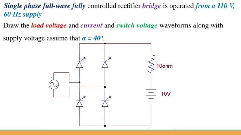 Solved Single phase full-wave fully controlled rectifier | Chegg.com