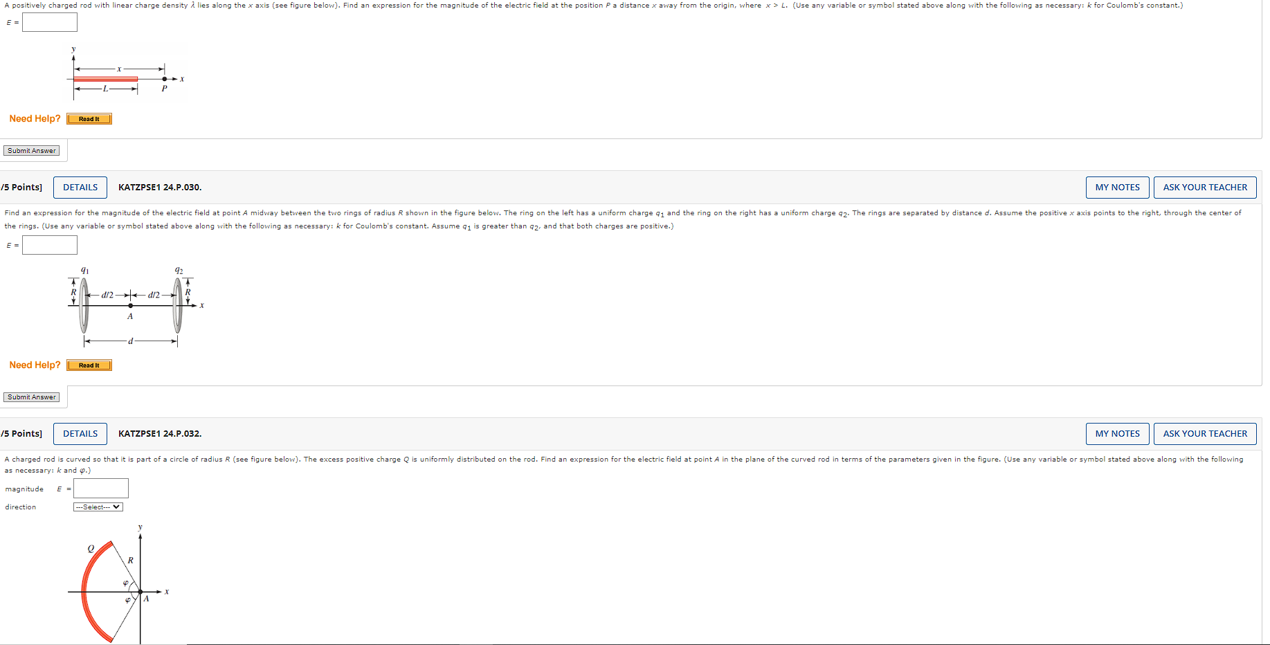 Solved E= Need Help Read It Submit Answer /5 Points] DETAILS | Chegg.com