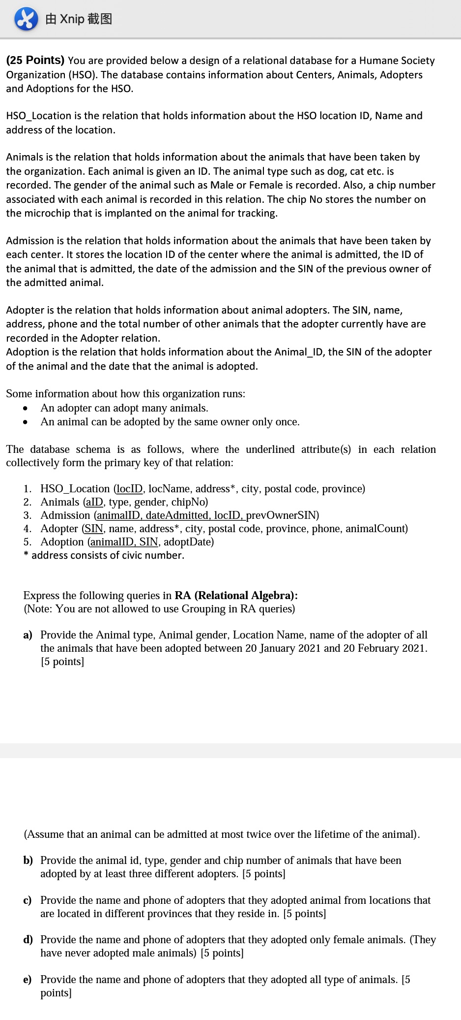 Solved 由 Xnip 截图 (25 Points) You are provided below a design | Chegg.com