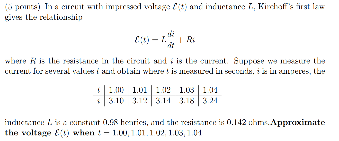 Solved (5 points) In a circuit with impressed voltage E (t) | Chegg.com