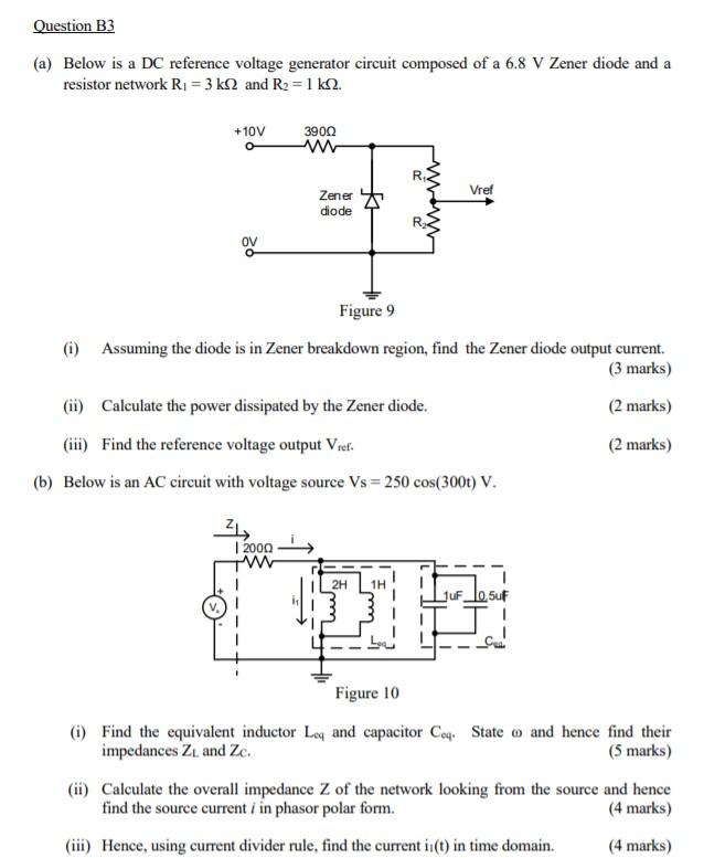 Solved Question B3 (a) Below is a DC reference voltage | Chegg.com