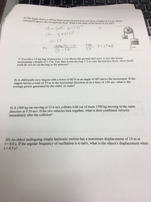 Solved 6) The figure shows a 100 kg block being released | Chegg.com