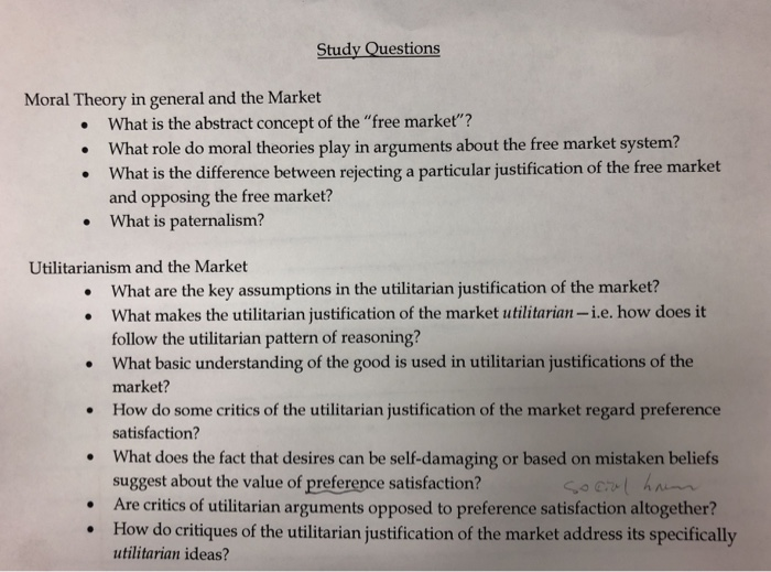 Solved Study Questions Moral Theory in general and the | Chegg.com