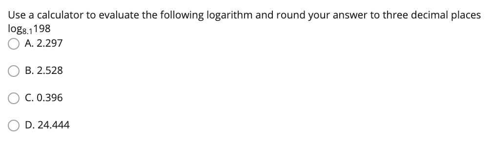 Solved Use a calculator to evaluate the following logarithm | Chegg.com