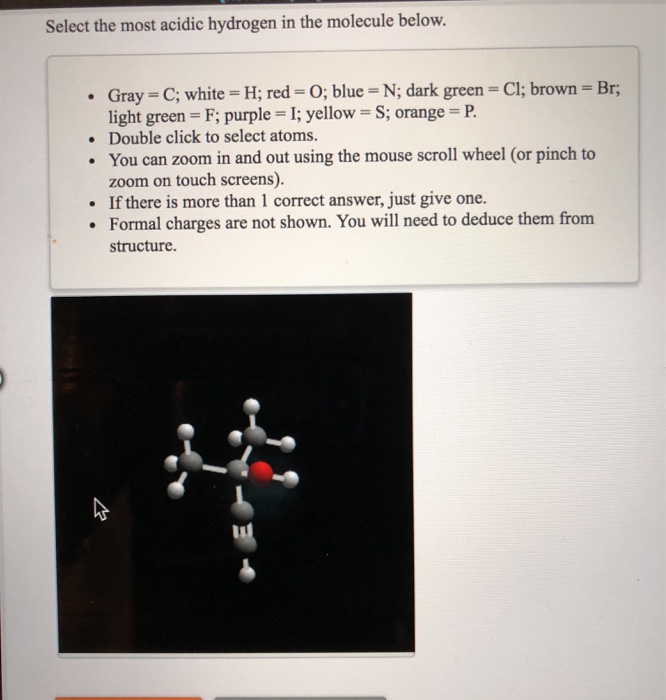Solved Select the most acidic hydrogen in the molecule | Chegg.com
