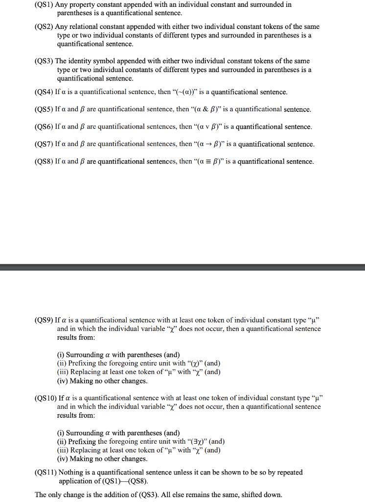 Q1. Use the rules QS1 – QS11 (a) Show the expression | Chegg.com
