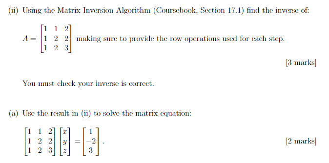Solved Ii Using The Matrix Inversion Algorithm 6903
