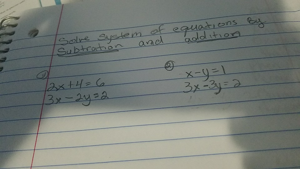Solved Solve system of equations By Subtration and addition | Chegg.com