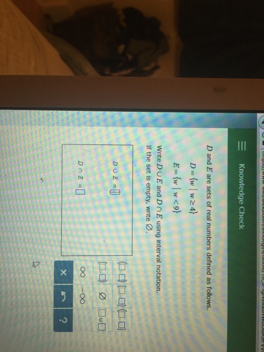 Solved D and E are sets of real numbers defined as follows. | Chegg.com