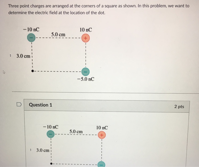 Solved Three point charges are arranged at the corners of a | Chegg.com