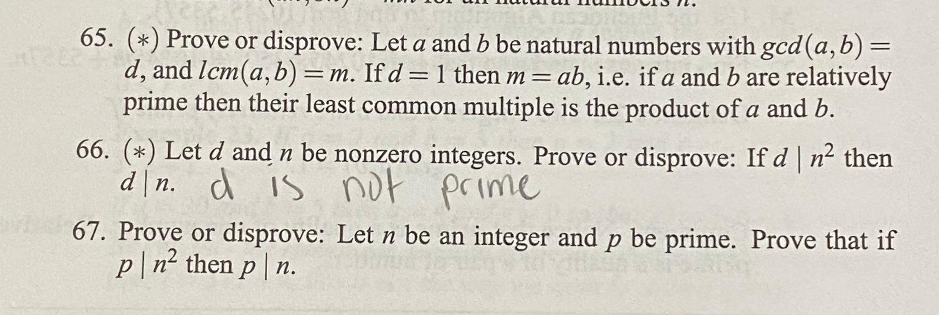 Solved 65. (*) Prove or disprove: Let a and b be natural | Chegg.com