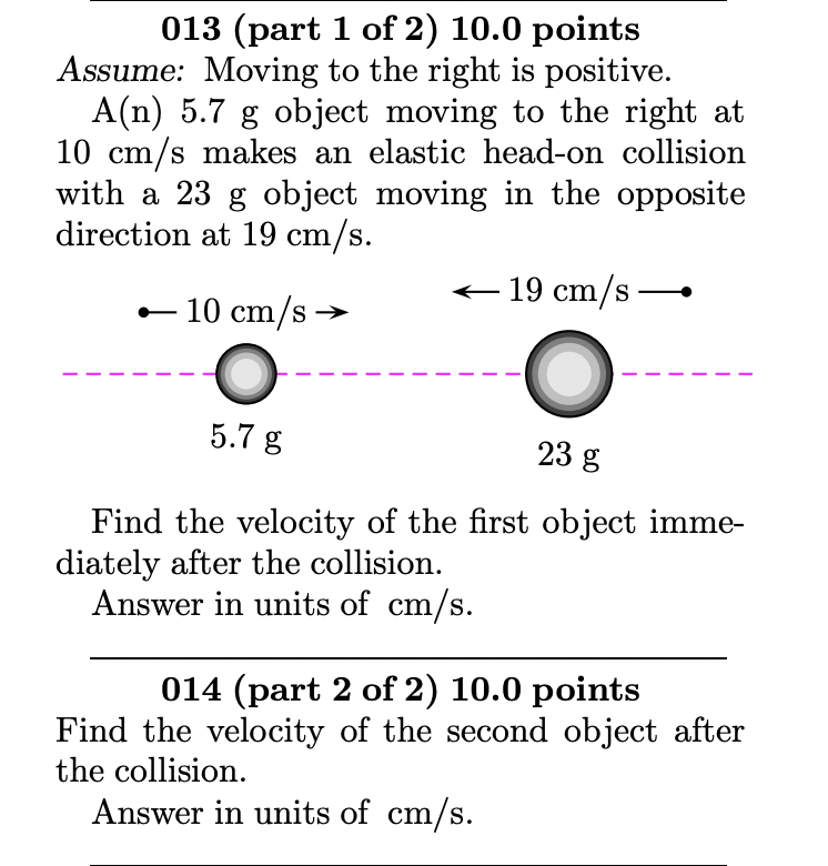 Solved 013 (part 1 of 2) 10.0 points Assume: Moving to the | Chegg.com