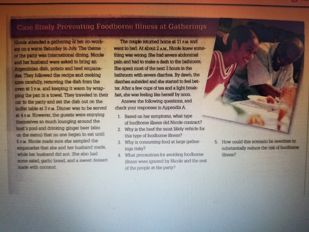 Solved Case Study Preventing Foodborne Illness at Gatherings | Chegg.com