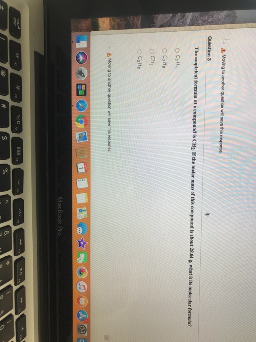Solved The empirical formula of a compound is CH2. I the | Chegg.com