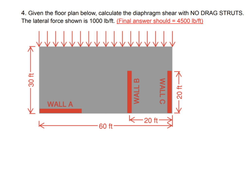 Solved 4. Given the floor plan below, calculate the | Chegg.com