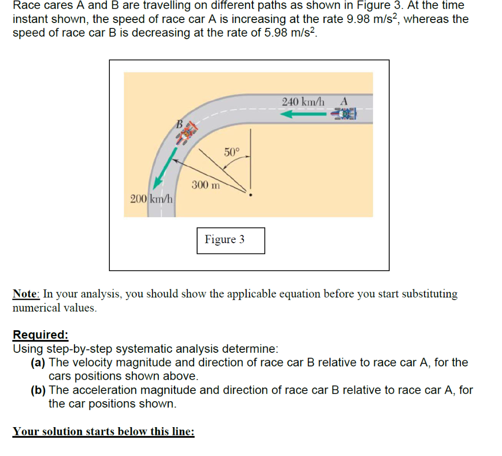 Solved Race cares A and B are travelling on different paths | Chegg.com