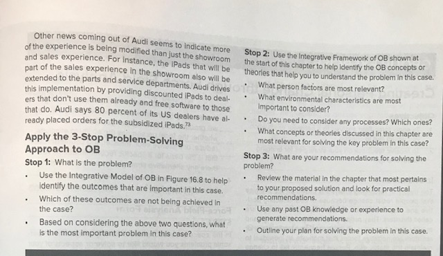 PROBLEM-SOLVING APPLICATION CASE (PSAC) Audi Is | Chegg.com