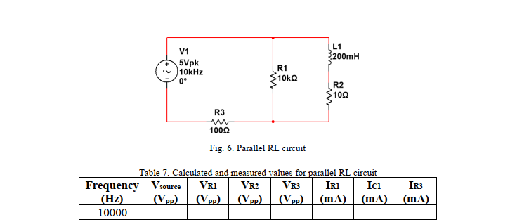 Solved 4.7 Parallel RL and RC Circuits 1. Construct the | Chegg.com