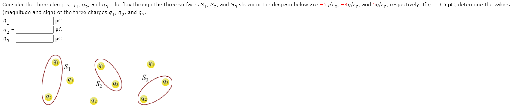 Solved Consider the three charges, 91, 92, and 93. The flux | Chegg.com