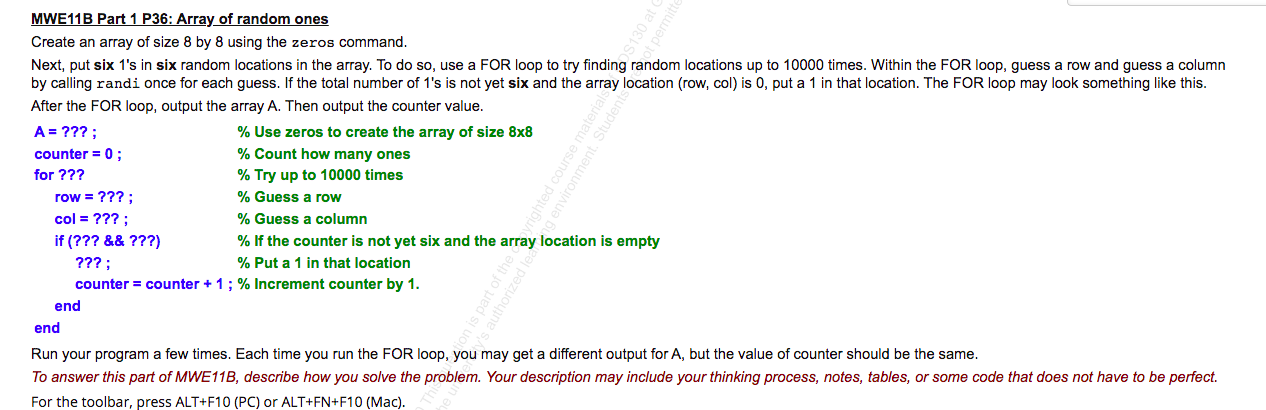 Solved #1 MWE11C: Errors In Arrays Determine if the | Chegg.com