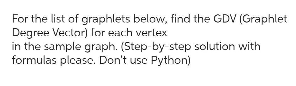 For the list of graphlets below, find the GDV | Chegg.com