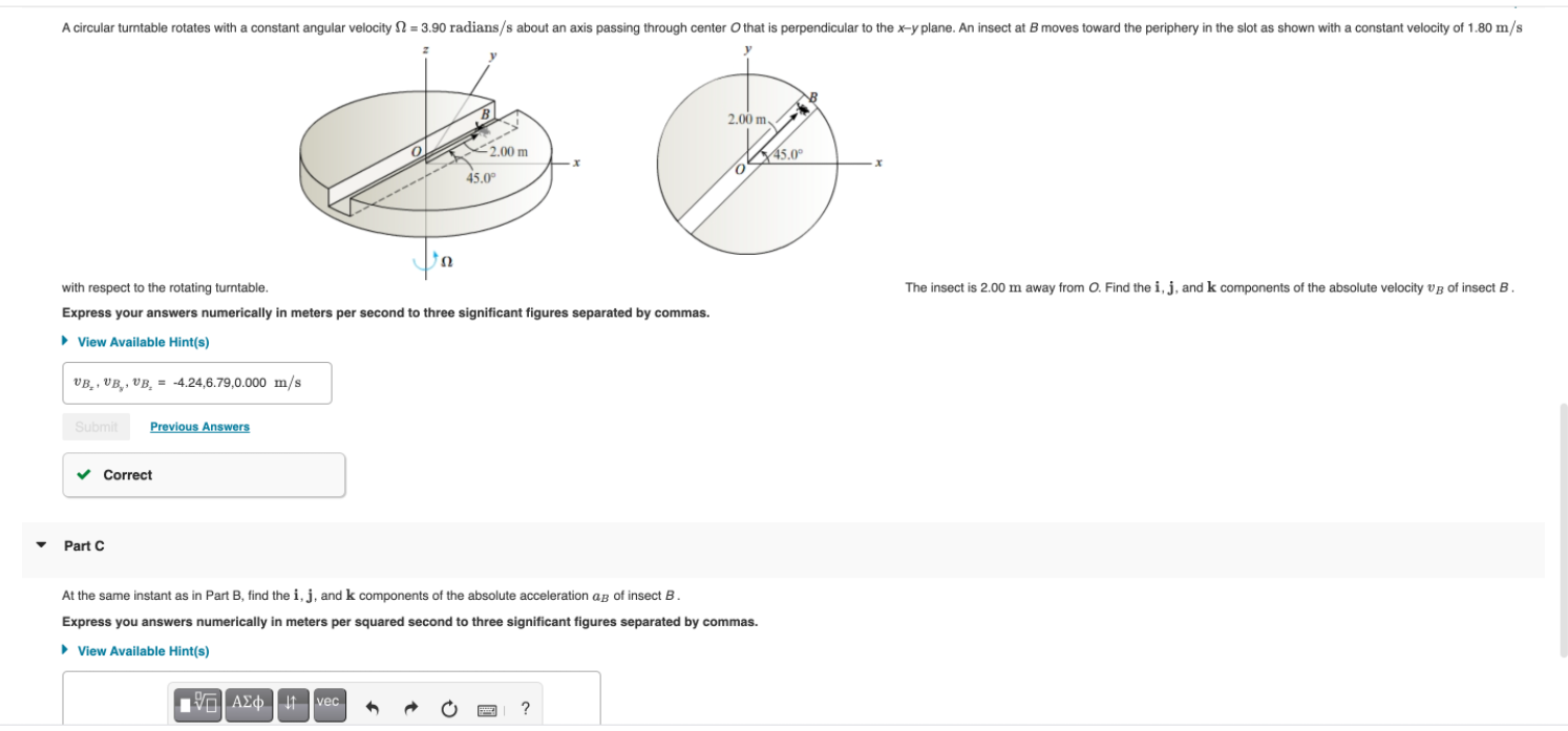 Solved A circular turntable rotates with a constant angular | Chegg.com