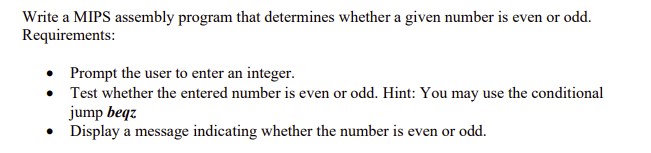 Solved Write A Mips Assembly Program That Determines Whether 2542