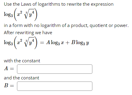 Solved Use the Laws of logarithms to rewrite the expression | Chegg.com