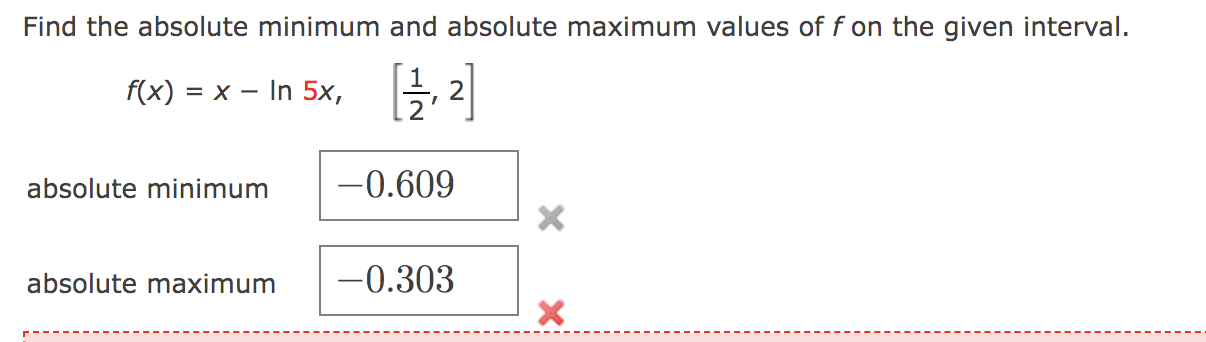 Solved Find the absolute minimum and absolute maximum values | Chegg.com