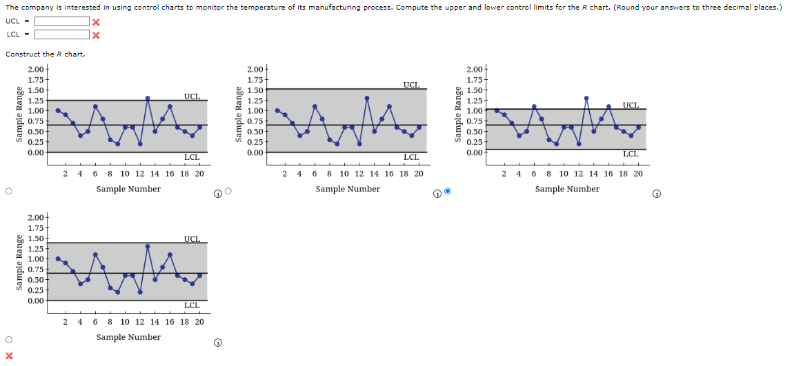 UCL=LCL=Compute the upper and lower control limits | Chegg.com
