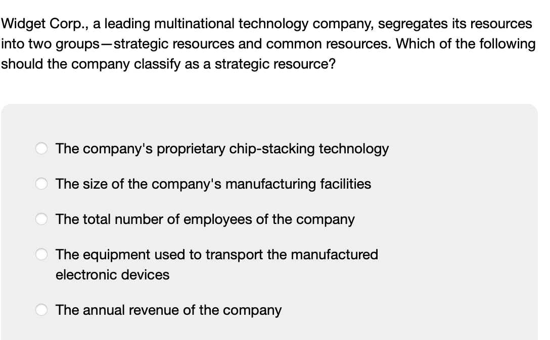 Solved Widget Corp., a leading multinational technology | Chegg.com