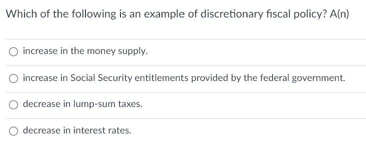 Solved Which of the following is an example of discretionary | Chegg.com