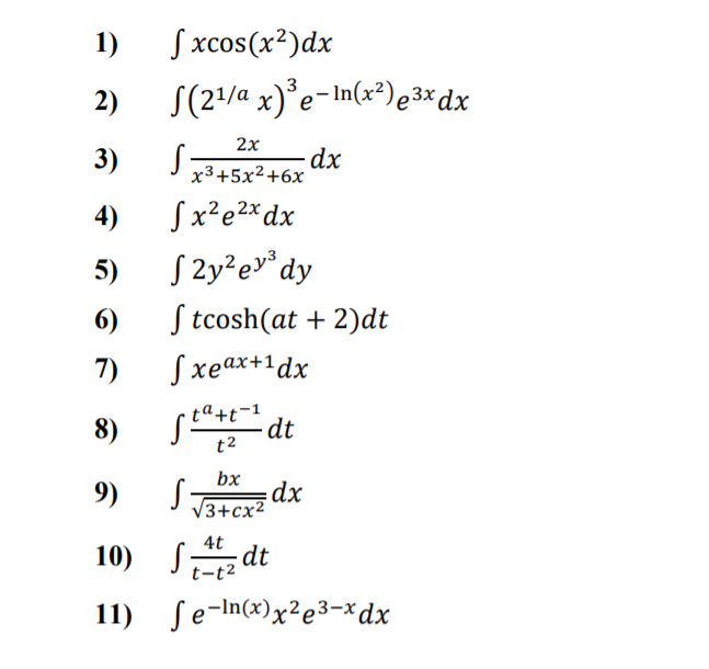 Solved PART III. Integration Evaluate the integral. The | Chegg.com