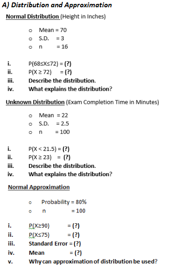 Solved A) Distribution and Approximation Normal Distribution | Chegg.com
