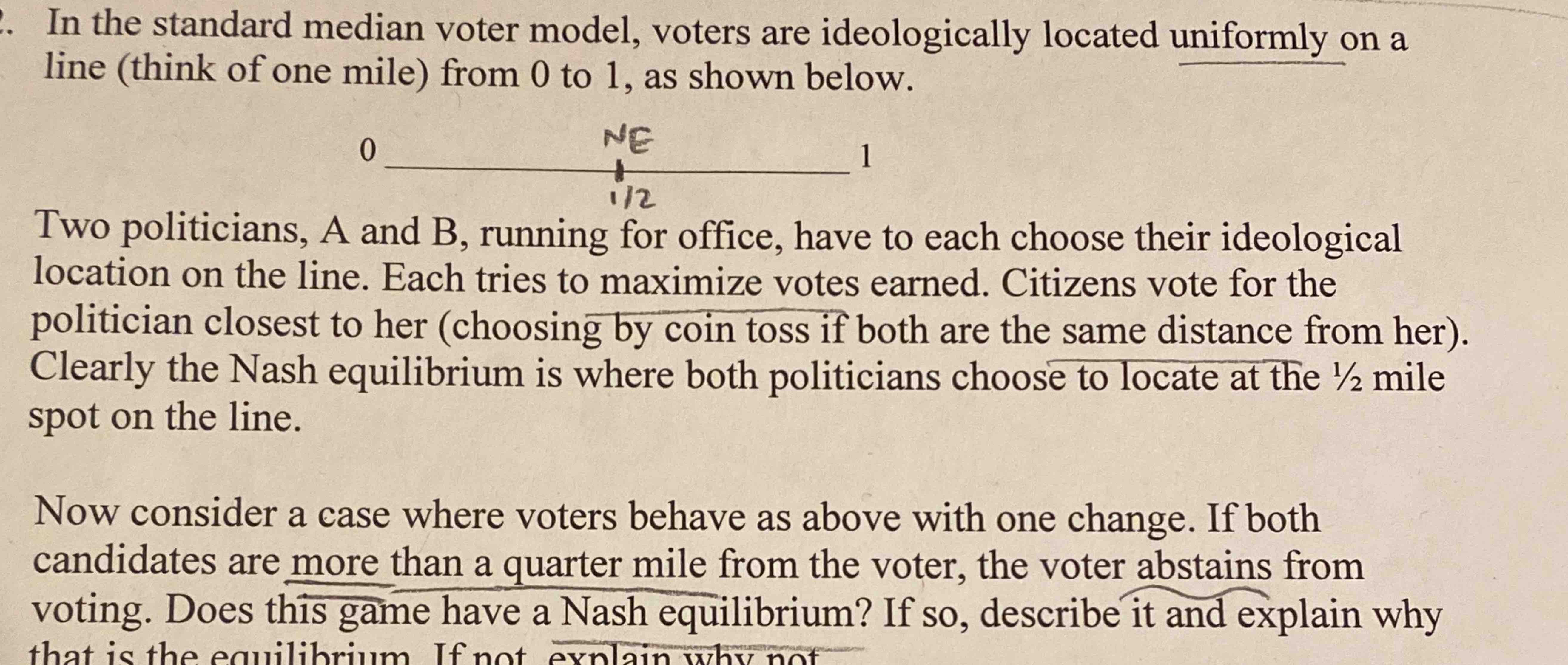 Solved In the standard median voter model, voters are | Chegg.com