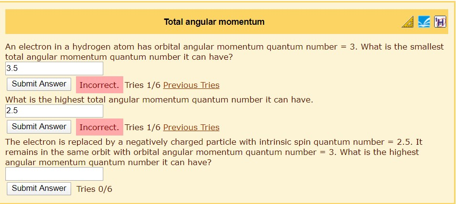 Solved Total Angular Momentum An Electron In A Hydrogen Atom