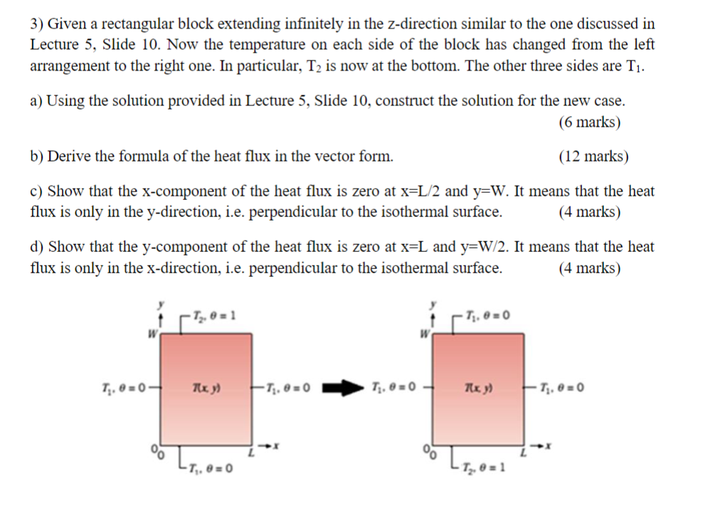3) Given a rectangular block extending infinitely in | Chegg.com