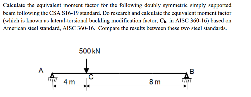 Solved Calculate the equivalent moment factor for the | Chegg.com