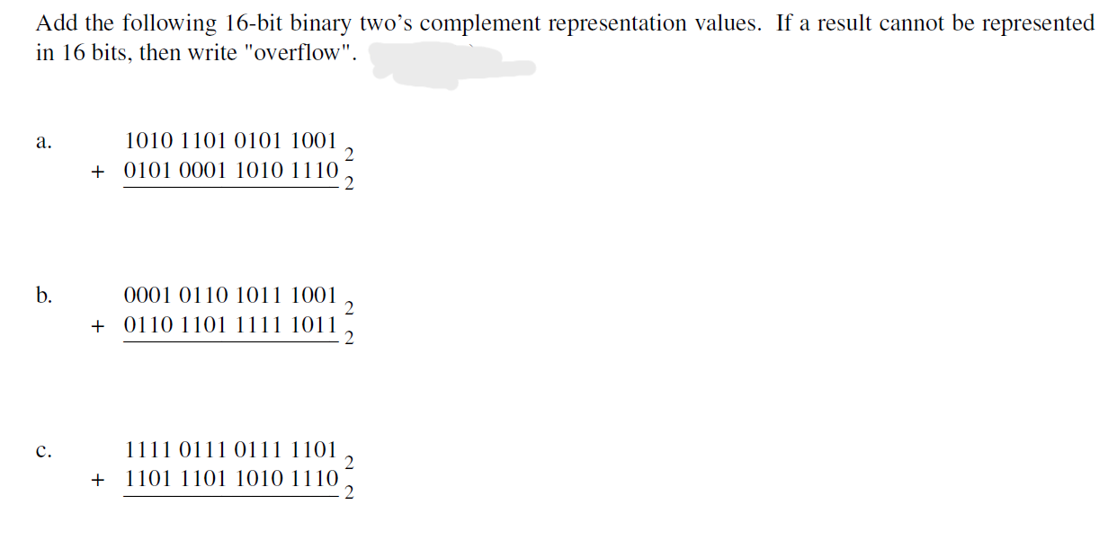 Solved Add The Following 16 bit Binary Two s Complement Chegg